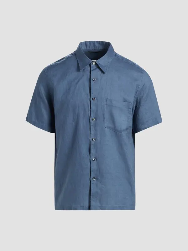 Theory Irving Relaxed-fit Linen Pocket Shirt - Bering