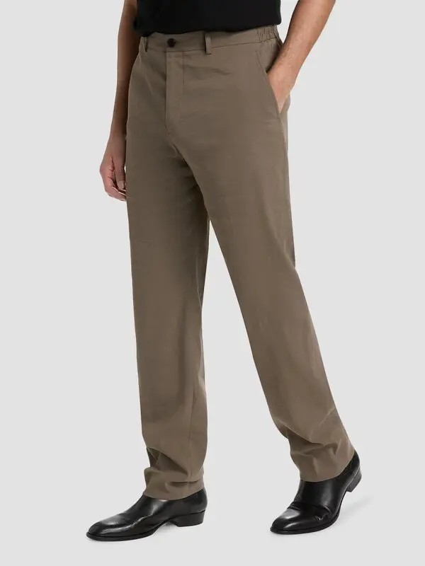 Theory Solid Linen-blend Pants