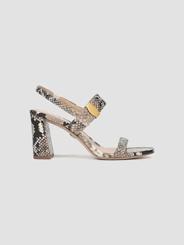 Veronica Beard Genetta Snakeskin-embossed Leather Sandals