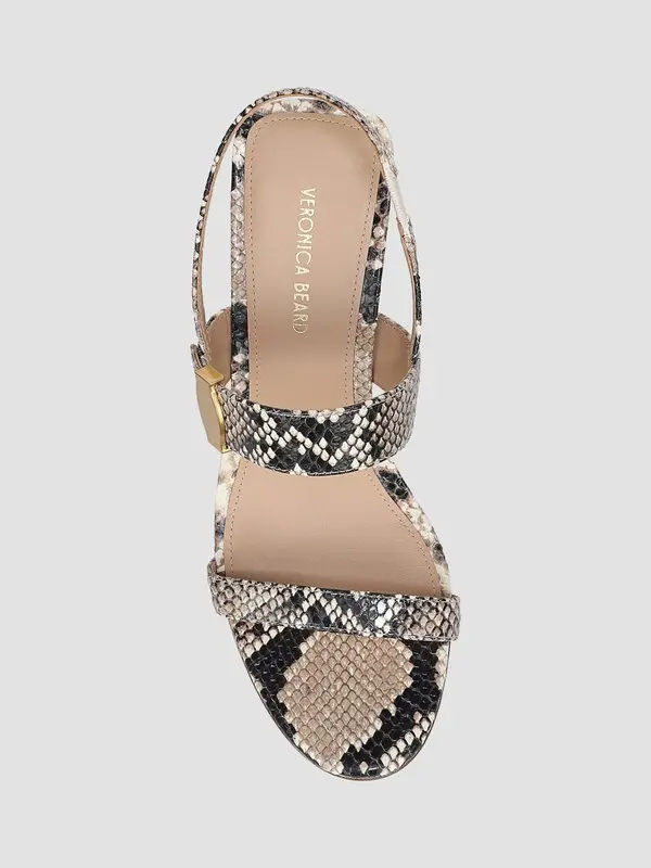 Veronica Beard Genetta Snakeskin-embossed Leather Sandals