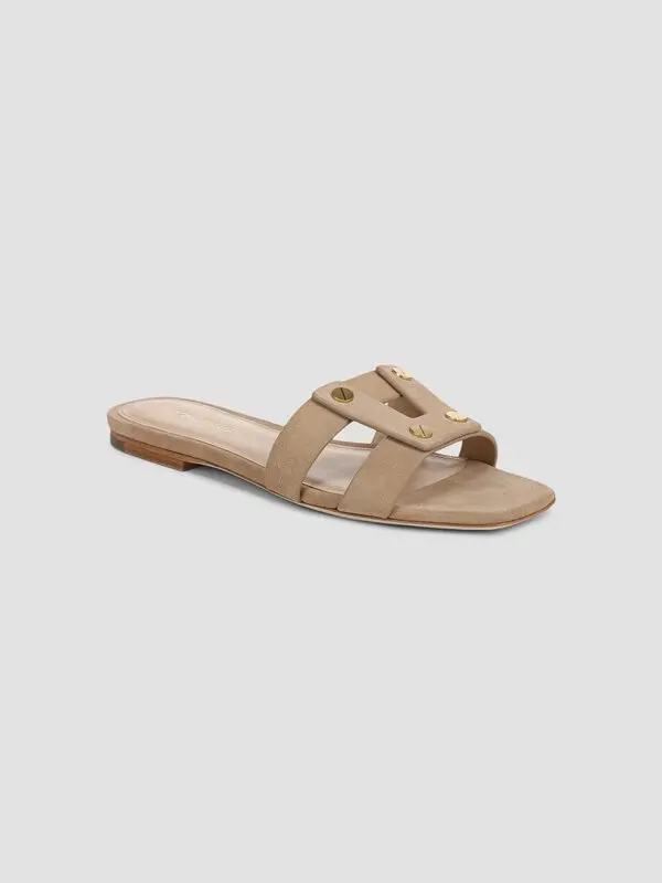 Veronica Beard Via Slide Leather Sandals - Sand