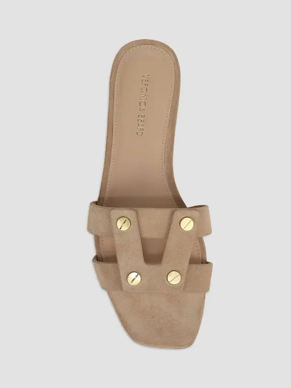Veronica Beard Via Slide Leather Sandals - Sand