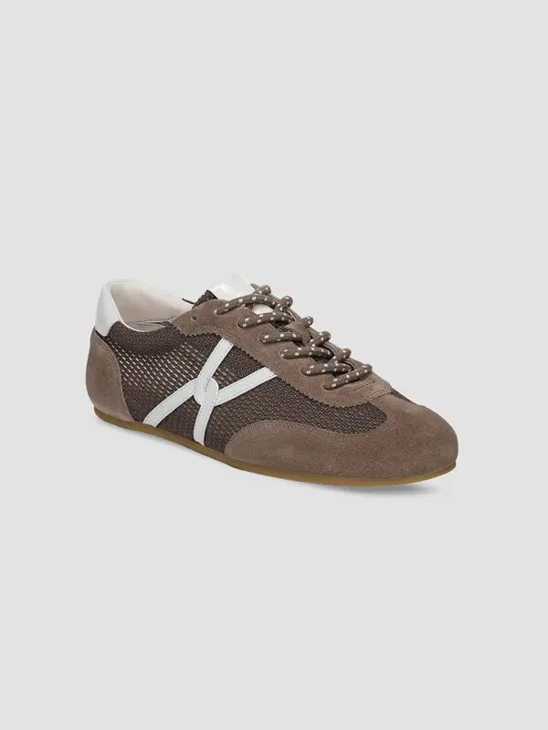 Veronica Beard Riviera Mesh Suede Low-top Sneakers