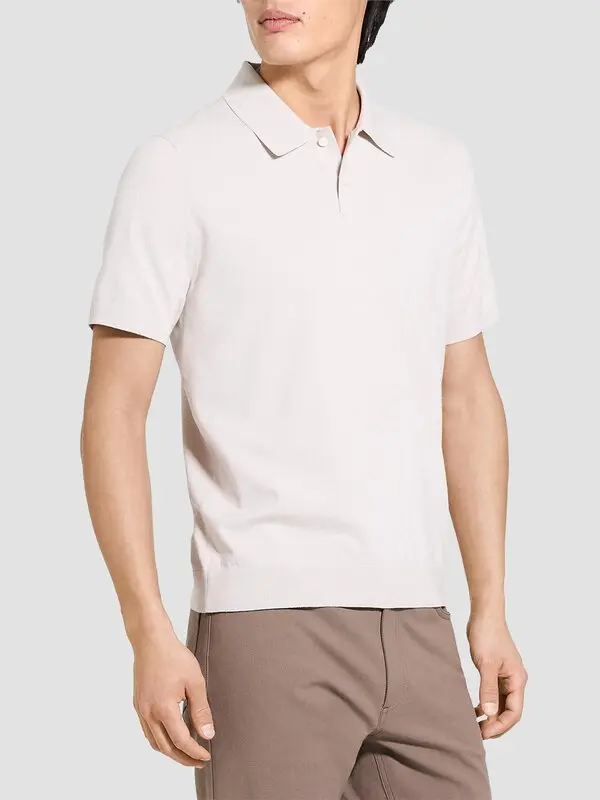 Theory Soris Knit Polo Shirt - Silver Cloud