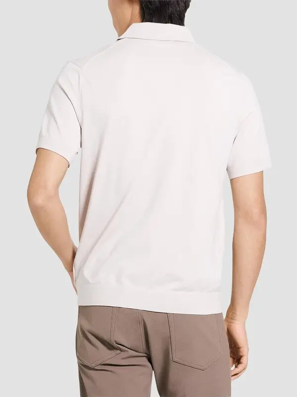 Theory Soris Knit Polo Shirt - Silver Cloud