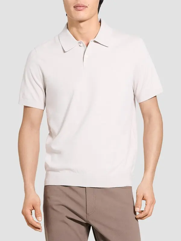 Theory Soris Knit Polo Shirt - Silver Cloud