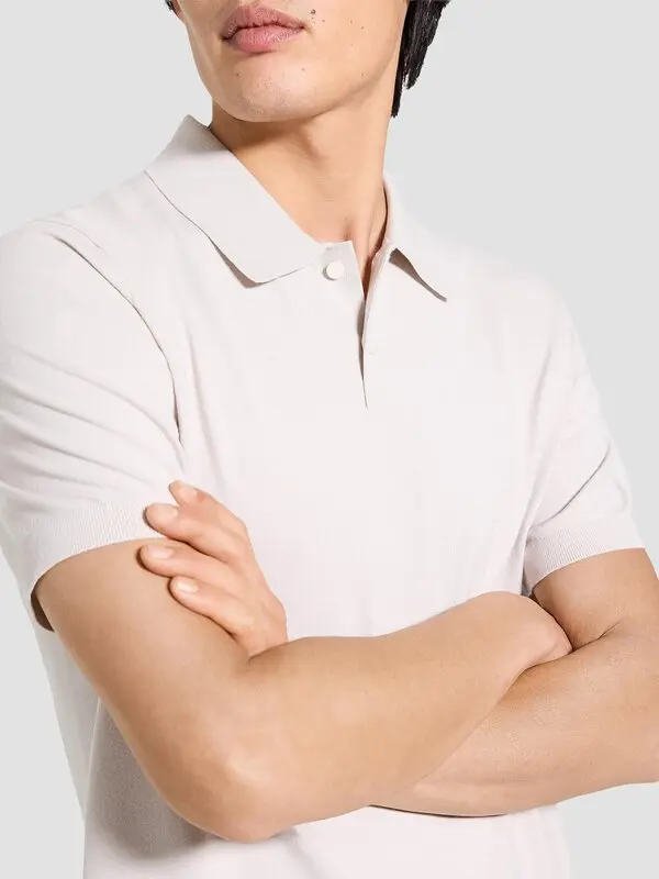 Theory Soris Knit Polo Shirt - Silver Cloud