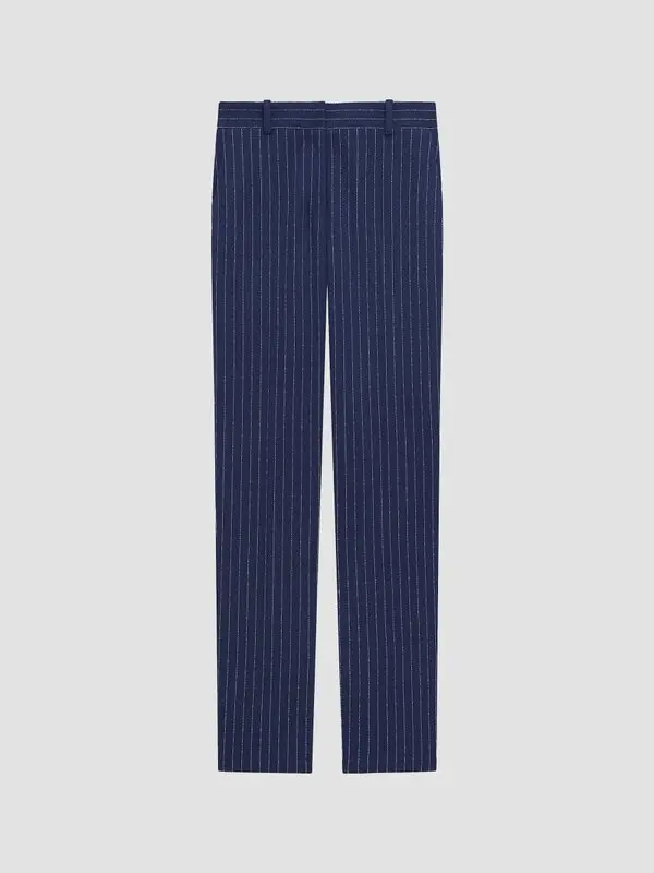 Theory Pinstriped Crepe Slim-fit Pants