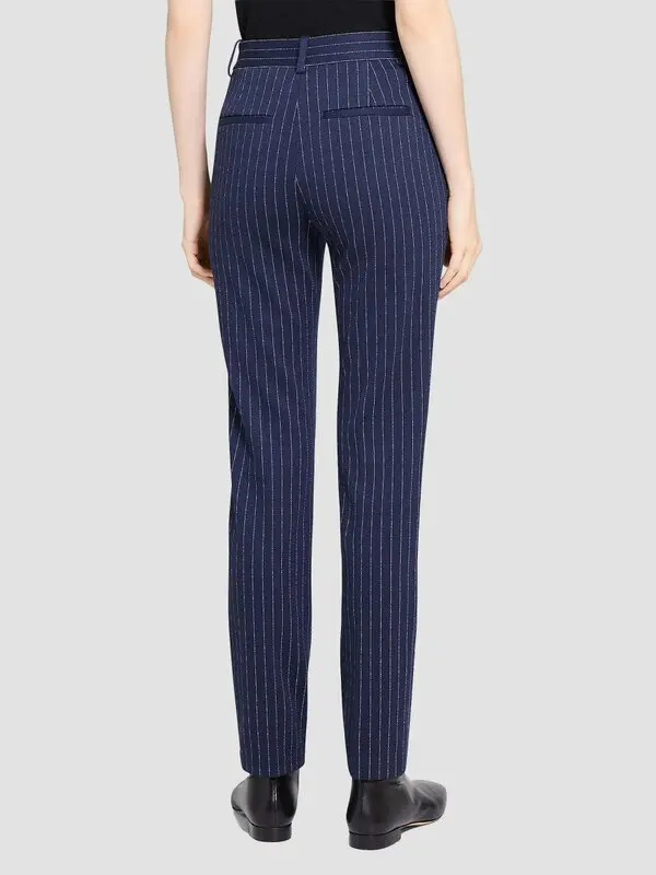 Theory Pinstriped Crepe Slim-fit Pants