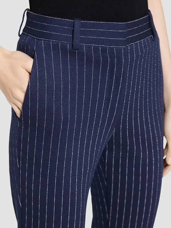 Theory Pinstriped Crepe Slim-fit Pants
