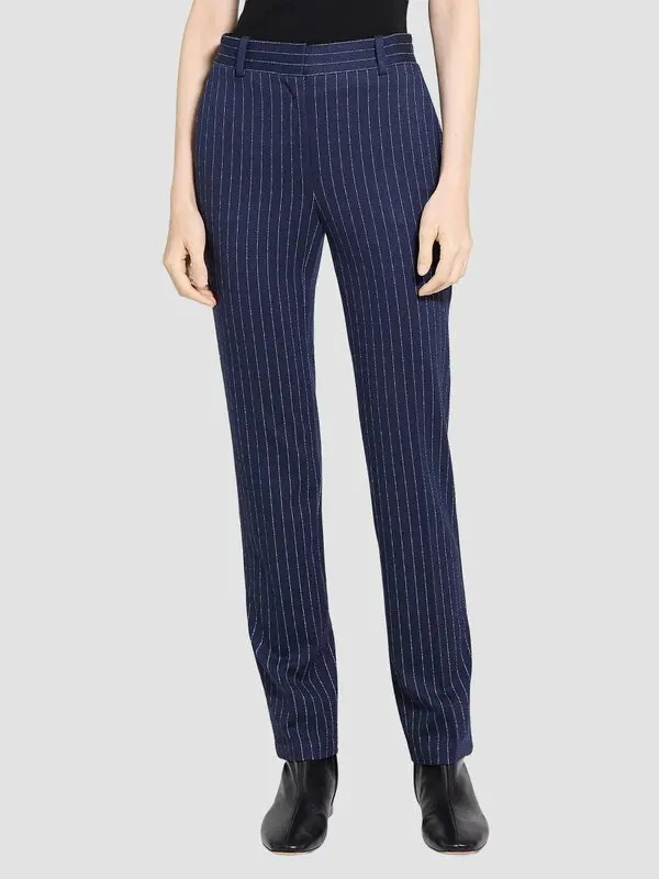 Theory Pinstriped Crepe Slim-fit Pants