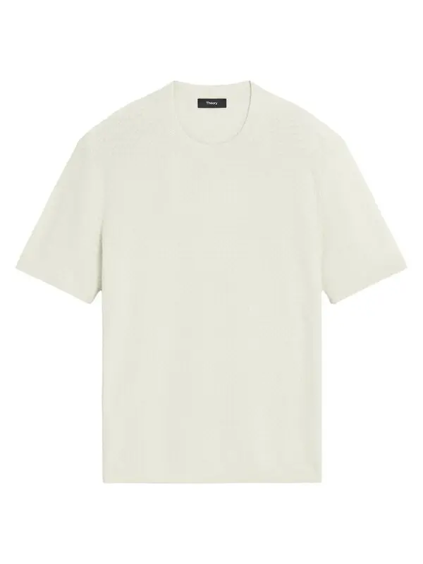 Theory Damian Tactile Cotton T-shirt - Eggshell