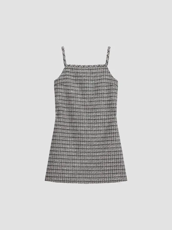 Theory Plaid Mini Shift Dress - Shale Multi