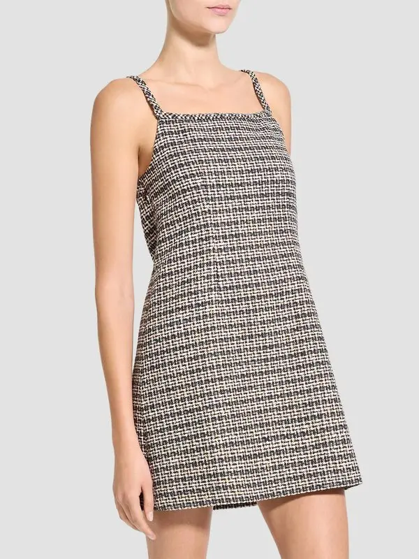 Theory Plaid Mini Shift Dress - Shale Multi