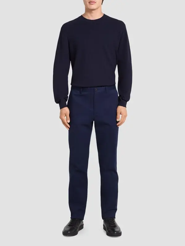 Theory Zaine Cotton Straight-leg Pants - Baltic