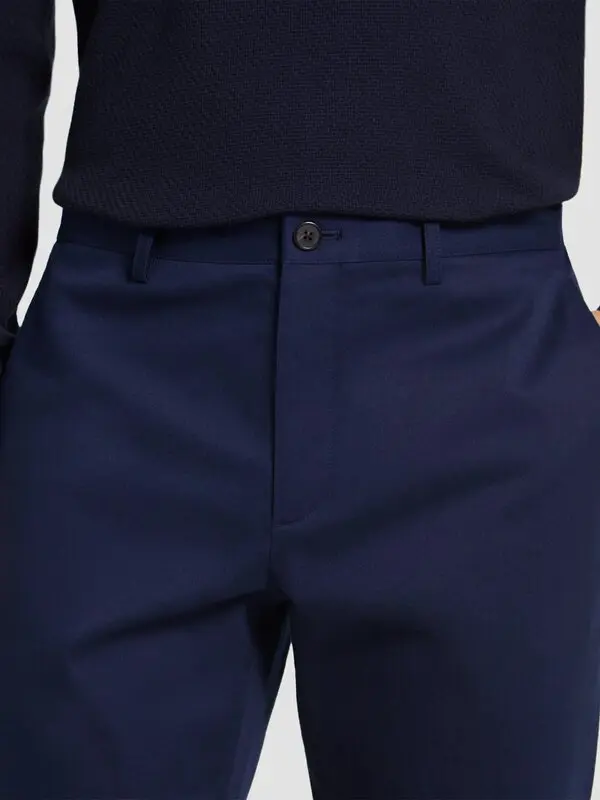 Theory Zaine Cotton Straight-leg Pants - Baltic