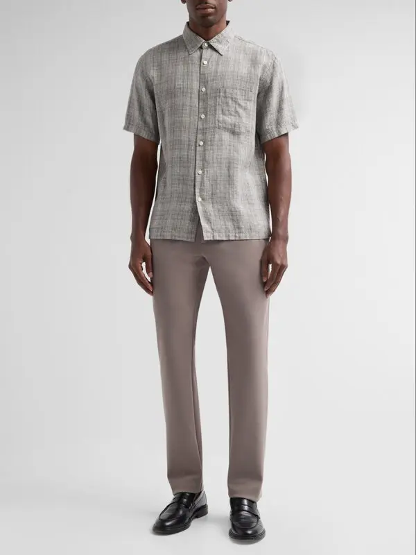 Theory Irving Plaid Linen Shirt
