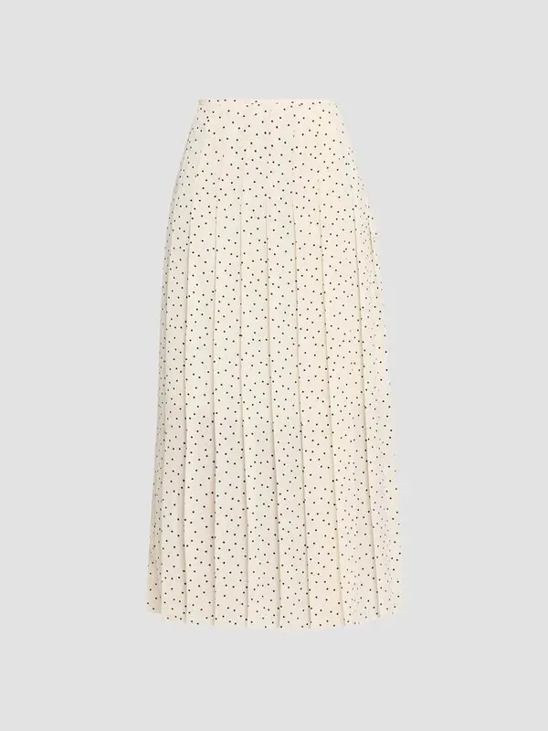 Theory Polka Dot Pleated Midi Skirt