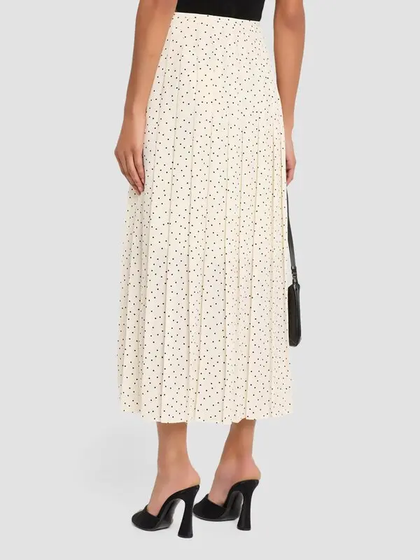 Theory Polka Dot Pleated Midi Skirt