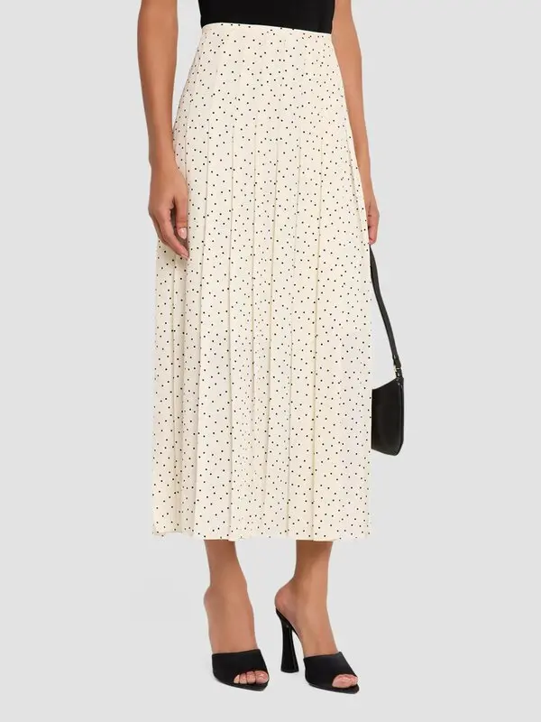 Theory Polka Dot Pleated Midi Skirt