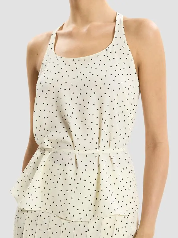 Theory Polka Dot Tie-waist Top - Ivory Multi