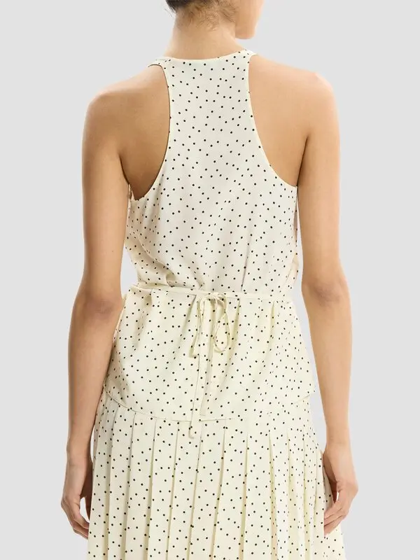 Theory Polka Dot Tie-waist Top - Ivory Multi