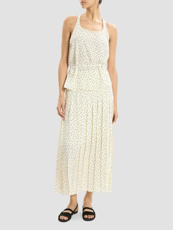 Theory Polka Dot Tie-waist Top - Ivory Multi