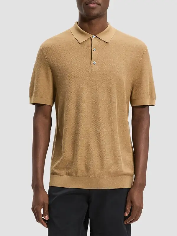 Theory Silk-cotton Polo Shirt
