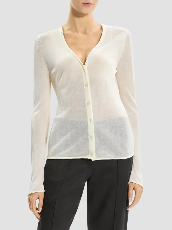 Theory Jersey Edge Sheer Cardigan