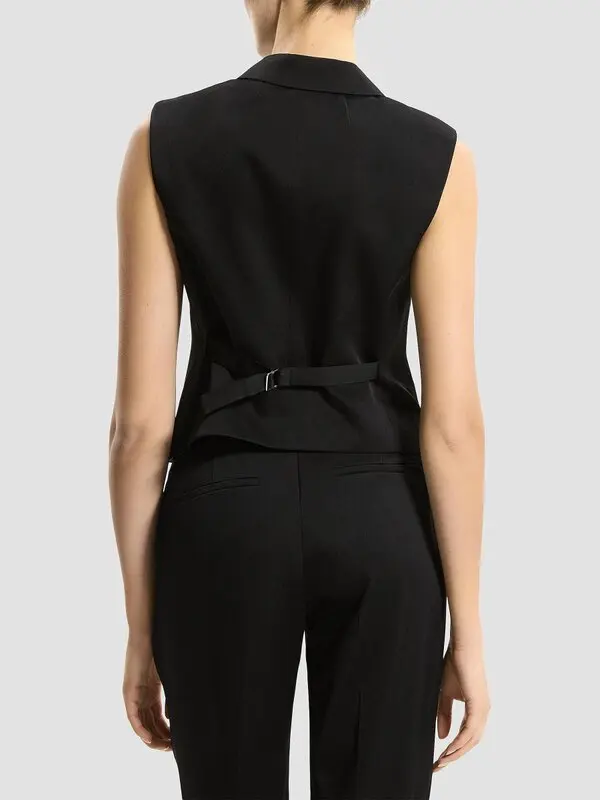 Theory Notch Lapel Cinched Satin Vest