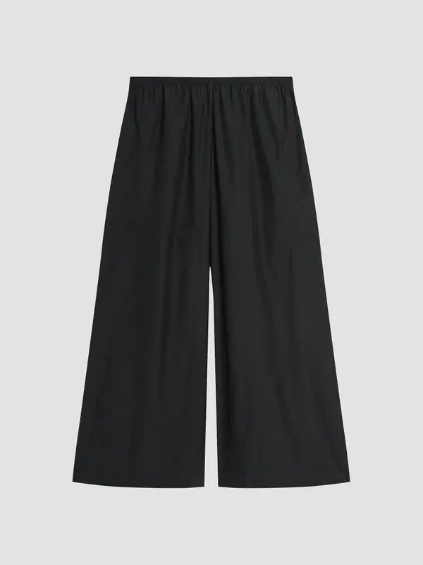 Theory Cotton-blend Wide-leg Crop Pants - Black