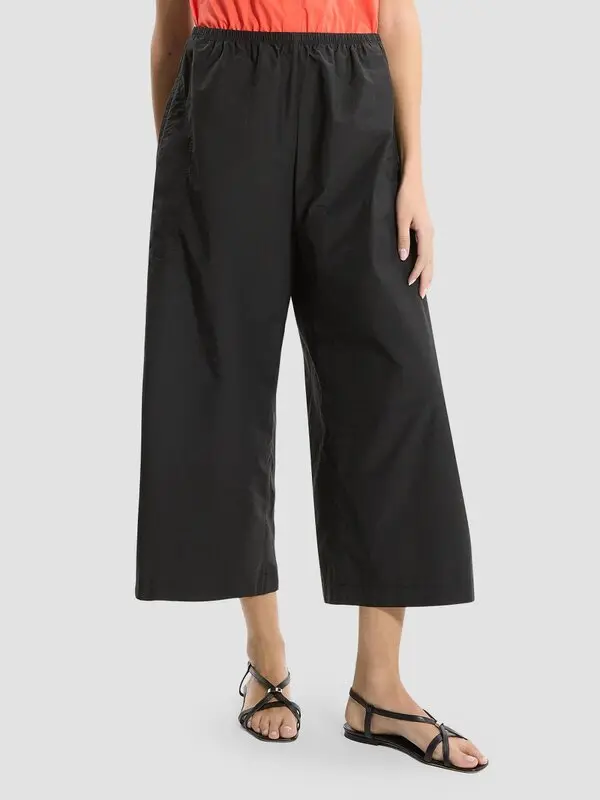 Theory Cotton-blend Wide-leg Crop Pants
