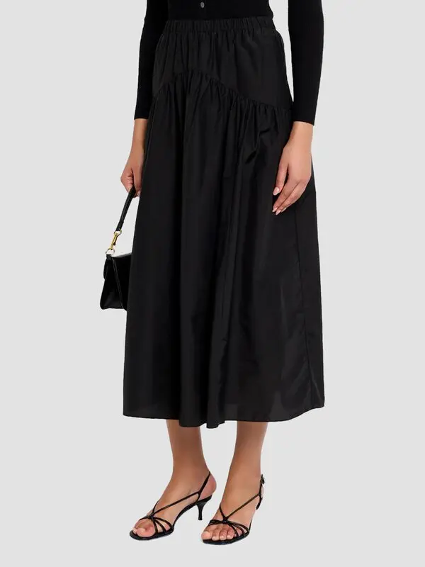 Theory Yoke Cotton-blend Midi Skirt