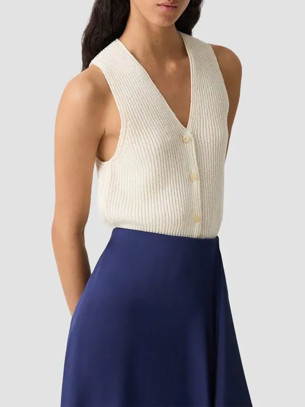 Theory Full Cardigen Rib-knit Cotton Vest