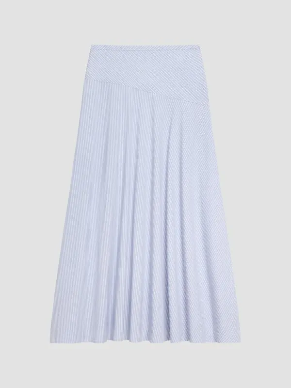 Theory Striped Cotton-blend Maxi Skirt