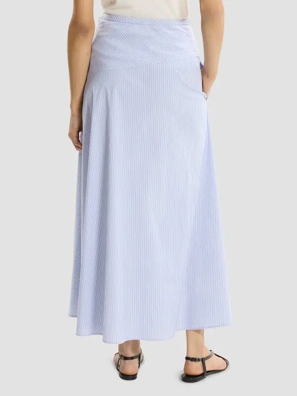 Theory Striped Cotton-blend Maxi Skirt