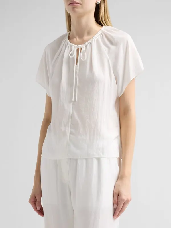 Theory Draped Front-tie Blouse