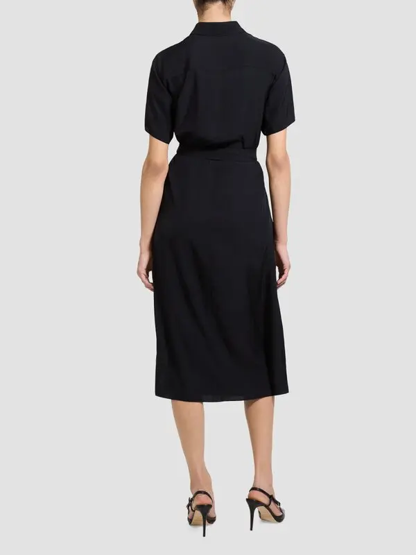 Theory Belted Twill Midi Shirtdress