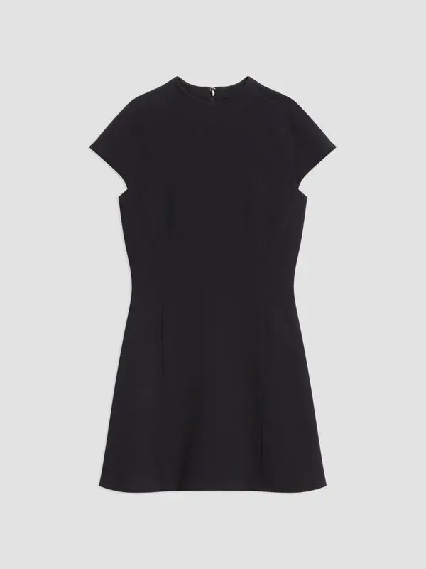 Theory Cap-sleeve Mockneck Mini Dress - Black