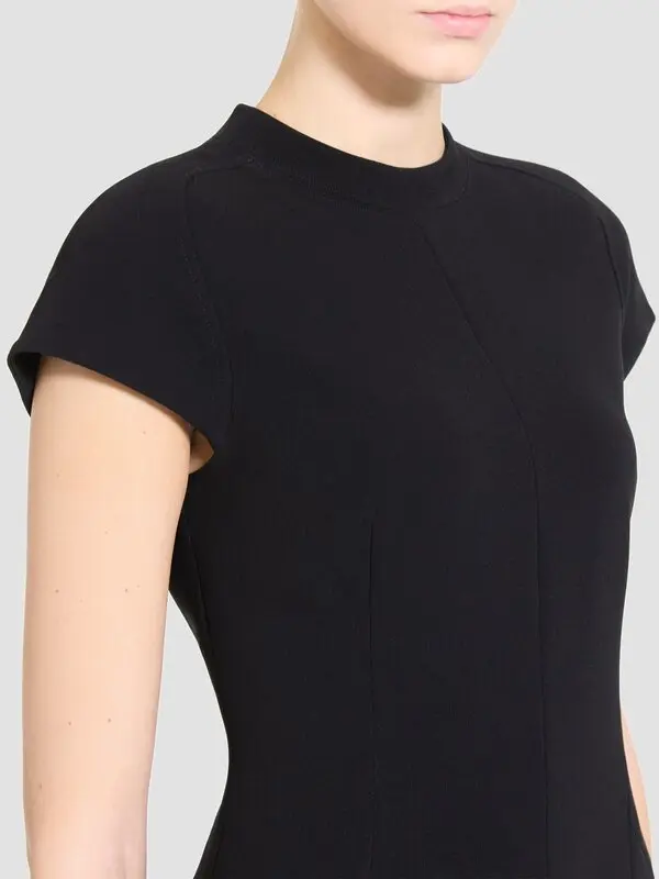 Theory Cap-sleeve Mockneck Mini Dress - Black