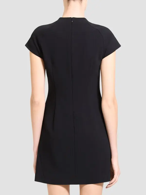 Theory Cap-sleeve Mockneck Mini Dress - Black