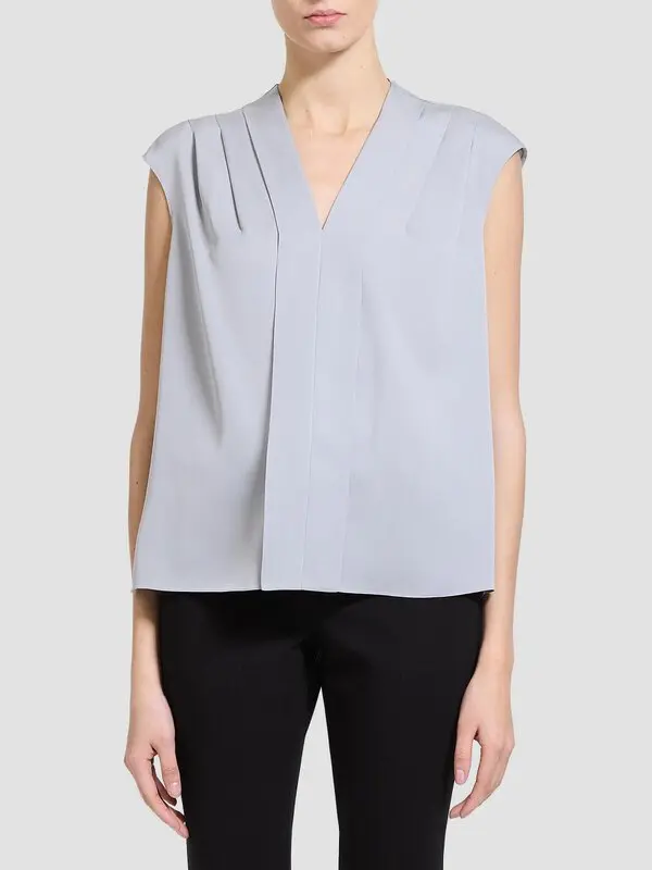 Theory Pleated Silk Top - Luna