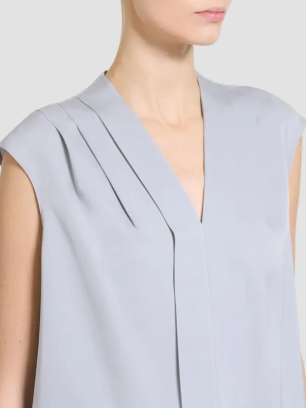 Theory Pleated Silk Top - Luna