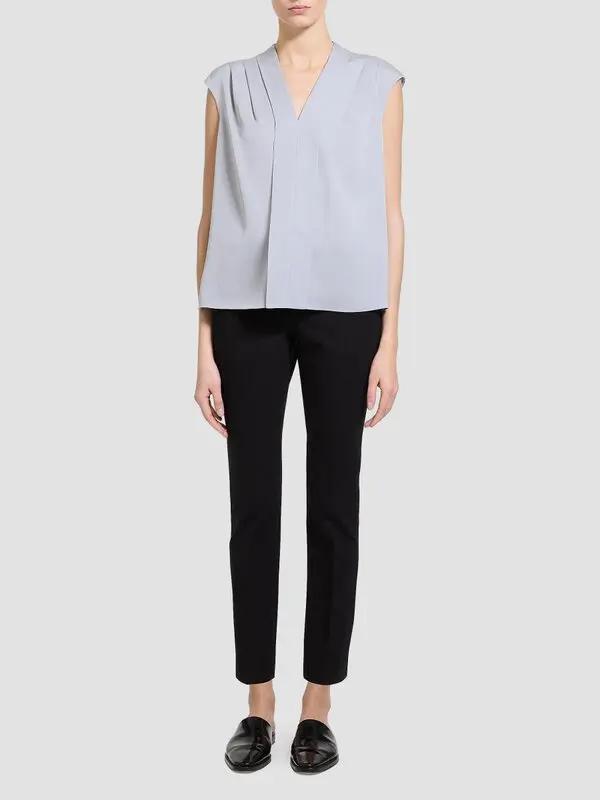 Theory Pleated Silk Top - Luna