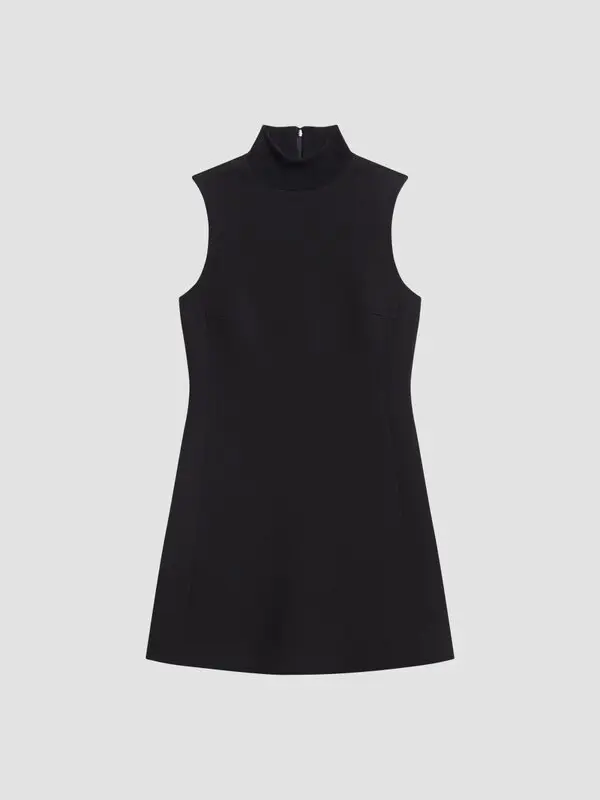 Theory Turtleneck Sleeveless Mini Dress - Black