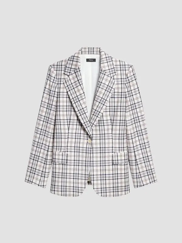 Theory Lynnia Plaid Blazer