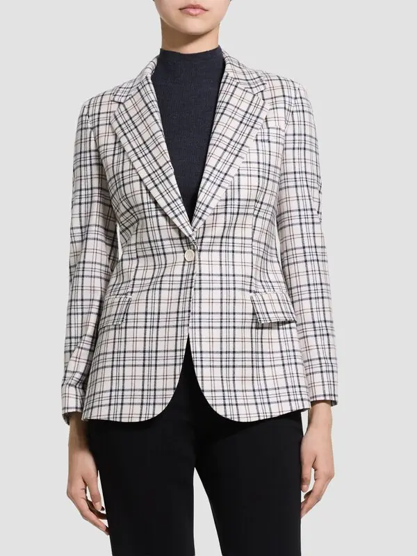 Theory Lynnia Plaid Blazer