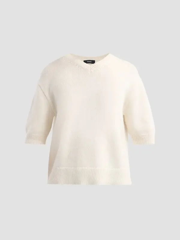 Theory Cashmere Crop Sweater - Ivory