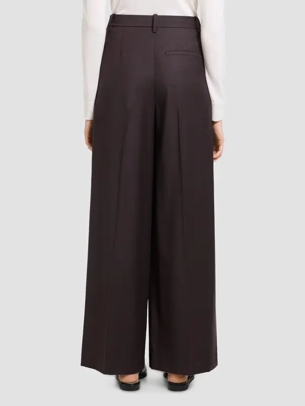 Theory Pleated Wool Wide-leg Trousers