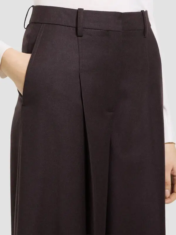Theory Pleated Wool Wide-leg Trousers